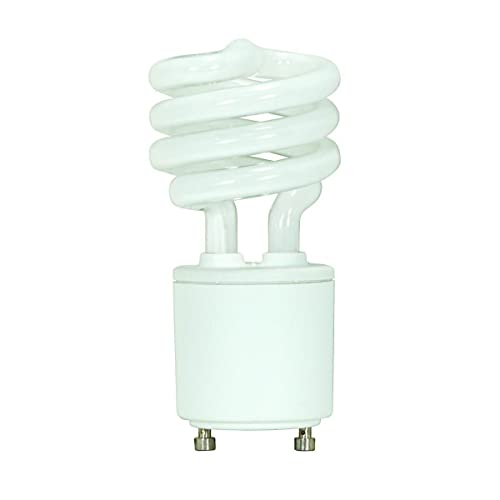 Satco S8203 13 Watt; Mini Spiral Compact Fluorescent; 2700K; 82 CRI; Bi Pin GU24 Base; 120 Volt; 10000 Hours Rated; 800L Lumens; Warm White Color; Pack of 6