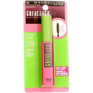 maybelline great lash washable mascara, brownish black [102], 0.43 oz (pack of 2)