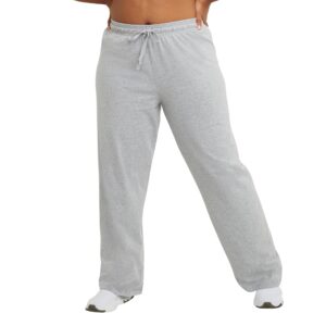 champion, lightweight lounge, comfortable jersey pants for women, 31.5" (plus size available), oxford gray, large