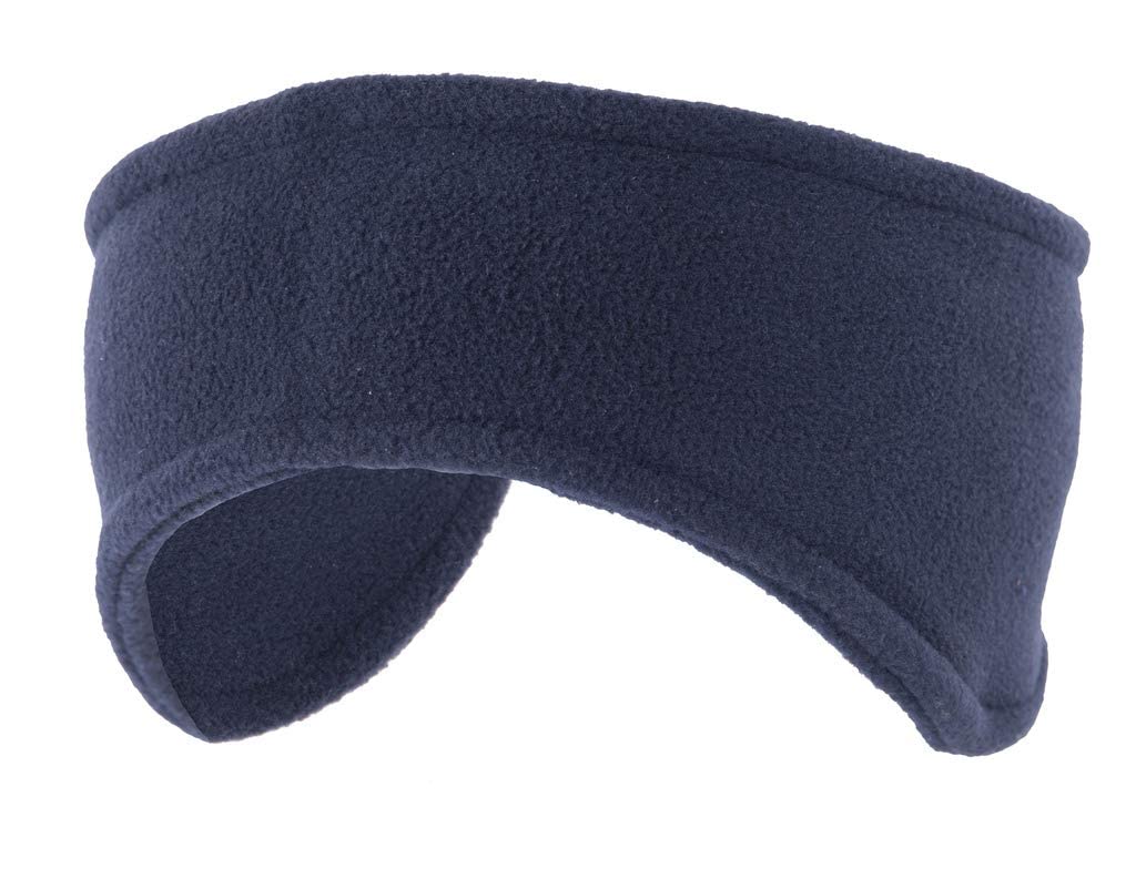 'Mato & Hash Unisex 95/5 Poly/Spandex Polar Fleece Headband with Earwarmers - Navy