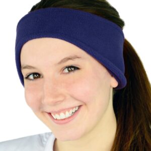 'Mato & Hash Unisex 95/5 Poly/Spandex Polar Fleece Headband with Earwarmers - Navy