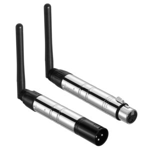 donner 2pcs dmx512 dmx dfi dj 2.4g wireless 1 receiver with light dome& 1 transmitter stage lighting control (silver)