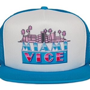 Miami Vice 80s Unisex-Adult One-Size Trucker Hat Aqua/White