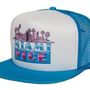 Miami Vice 80s Unisex-Adult One-Size Trucker Hat Aqua/White