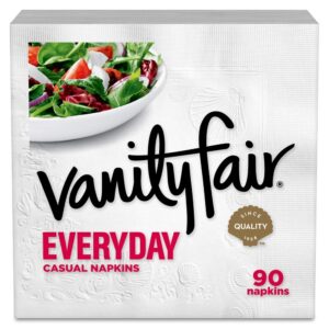 Vanity Fair Everyday Napkins, 1080 Count, White Paper Napkins, 90 Count (Pack of 12)