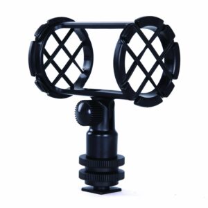 movo smm1 microphone shock mount with camera cold shoe for shotgun microphones 19-25mm in diameter (including rode ntg-1, ntg-2, sennheiser mke-600)