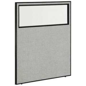 global industrial 48-1/4"w x 60" h office partition panel with partial window, gray