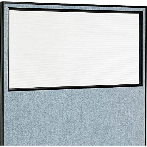 Global Industrial 60-1/4"W x 72"H Office Partition Panel with Partial Window, Blue