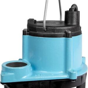 Little Giant 6-CIM-R 115-Volt, 1/3 HP, 2750 GPH Manual Submersible Sump/Utility Pump with 10-Ft. Cord, Blue, 506271