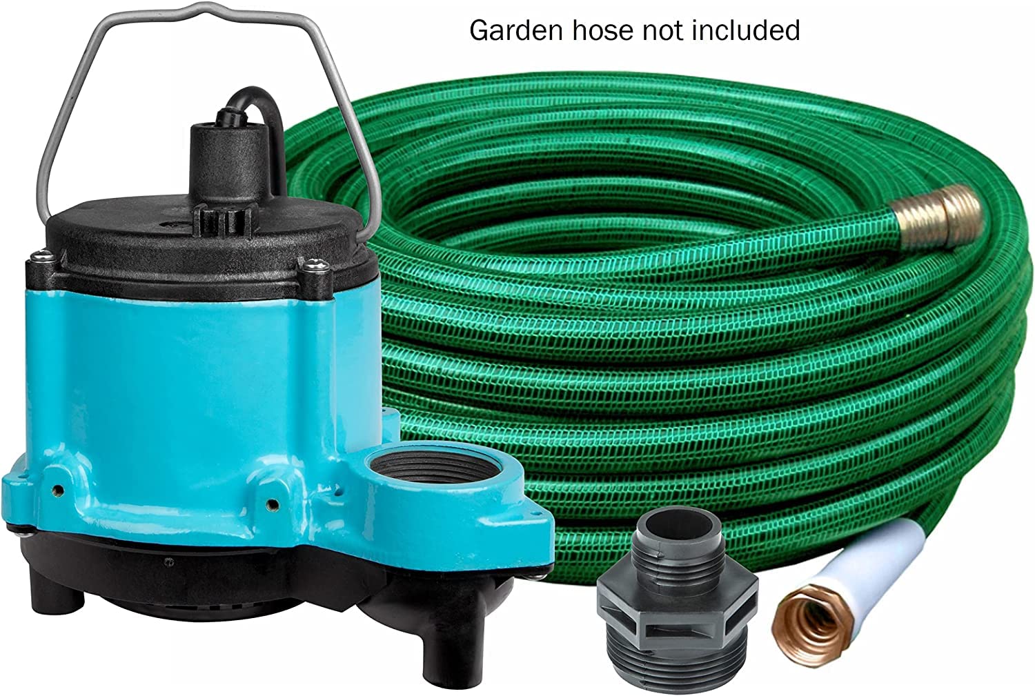 Little Giant 6-CIM-R 115-Volt, 1/3 HP, 2750 GPH Manual Submersible Sump/Utility Pump with 10-Ft. Cord, Blue, 506271