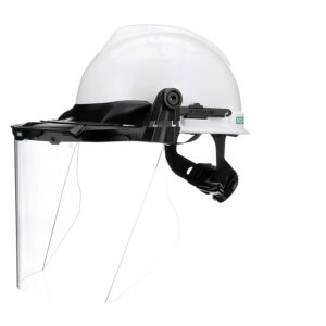 msa 10118695 v-gard accessory system kit, includes: white v-gard cap, v-gard frame for slotted caps, clear v-gard polycarbonate (pc)-visor, superior impact protection