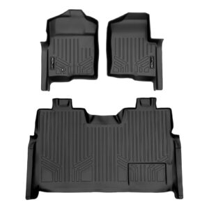 maxliner custom fit floor mats 2 row liner set black compatible with 2009-2010 ford f-150 supercrew cab