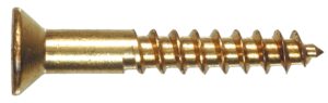 the hillman group 1914 6 x 3/4 brass flat head slotted wood screw 40-pack