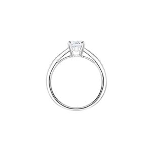 SWAROVSKI Attract Ring, Clear Circle-Cut Crystal with Matching Crystal Pavé on a Rhodium Finish Setting, Size 5, Part of the Attract Collection