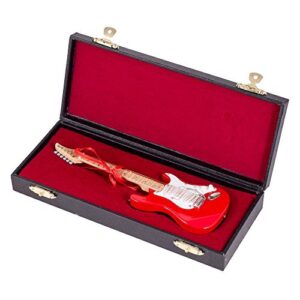 Broadway Gifts Co. Red Electric Guitar with Case and Stand Replica Miniature Figurine 7 Inch New