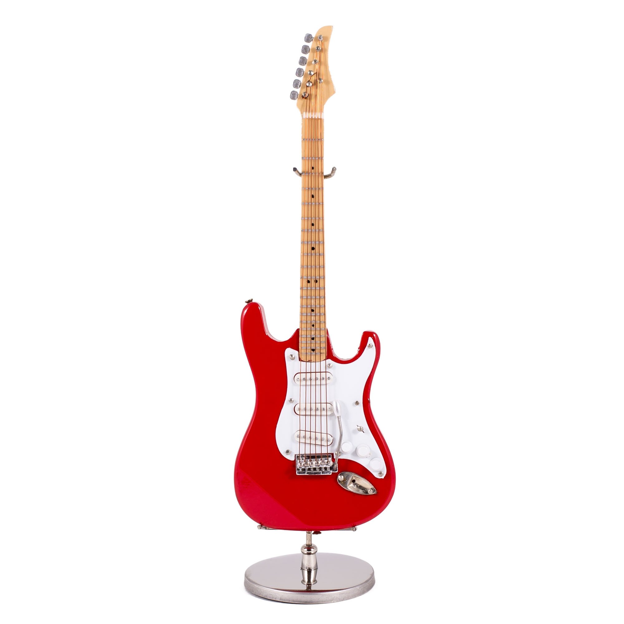 Broadway Gifts Co. Red Electric Guitar with Case and Stand Replica Miniature Figurine 7 Inch New