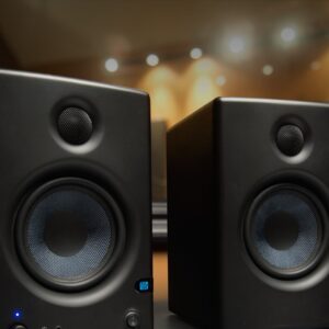 PreSonus Eris E.45 HD 2-Way 4.5" Nearfield Monitors, 70Hz-20kHz Frequency Response, 10kOhm Input Impedance, 2x Balanced 1/4" TRS, 2x Unbalanced RCA, Pair