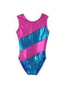 obersee girl's gymnastics leotard, pink diagonal, cxxs