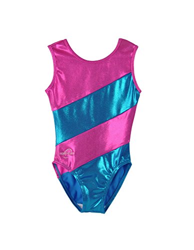 Obersee Girl's Gymnastics Leotard, Pink Diagonal, CXXS