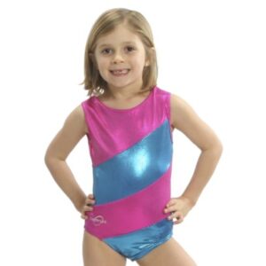 Obersee Girl's Gymnastics Leotard, Pink Diagonal, CXXS