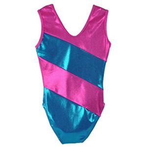 Obersee Girl's Gymnastics Leotard, Pink Diagonal, CXXS