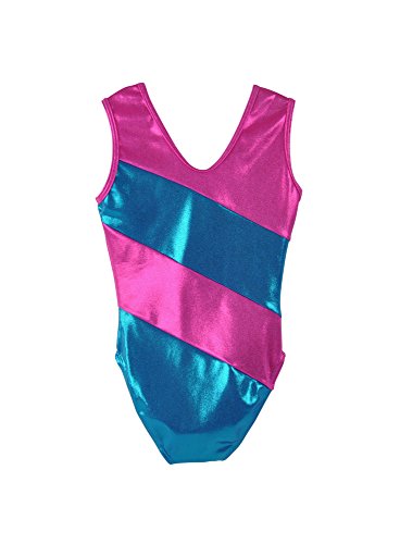 Obersee Girl's Gymnastics Leotard, Pink Diagonal, CXXS