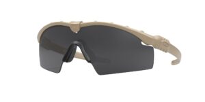 oakley men's oo9146 si ballistic m frame 3.0 rectangular sunglasses, dark bone/grey, 32 mm