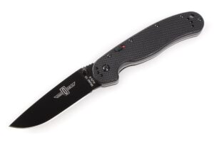 ontario knife 8871 rat1a bp assisted opener folding knife, black