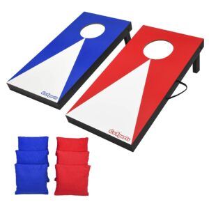 gosports 2 ft x 1 ft portable size cornhole game set with 6 bean bags - great for indoor & outdoor play (choose between classic or wood designs)