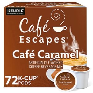 cafe escapes cafe caramel keurig single-serve k-cup pods, 72 count (6 packs of 12)