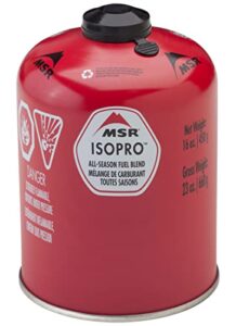 msr isopro fuel canister for backpacking and camping stoves, 16oz / 450g