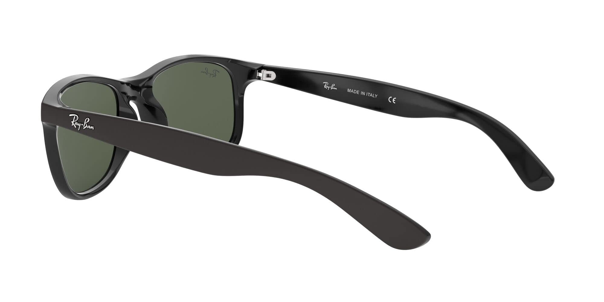 Ray-Ban RB4202 Andy Rectangular Sunglasses, Matte Black On Black/Dark Green, 55 mm