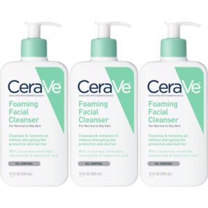 CeraVe Foaming Facial Cleanser, 12 Fl Oz (Pack of 3)