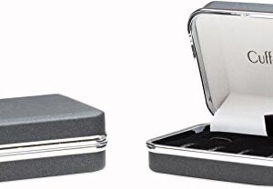 Mens Sterling Silver Black Onyx Cufflinks and Studs Formal Set with Presentation Box - Solid 925 Sterling Silver Wedding Party Tuxedo Shirt Studs - 5/8" cufflinks 3/8" studs Heirloom Luxury Set