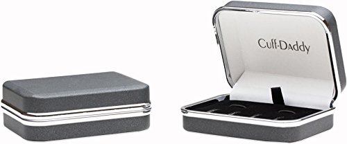 Mens Sterling Silver Black Onyx Cufflinks and Studs Formal Set with Presentation Box - Solid 925 Sterling Silver Wedding Party Tuxedo Shirt Studs - 5/8" cufflinks 3/8" studs Heirloom Luxury Set