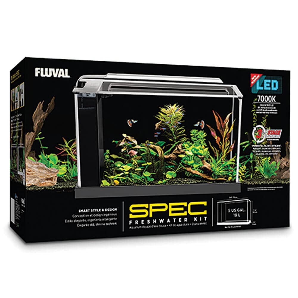 Fluval Spec V Aquarium Kit, 5-Gallon, White