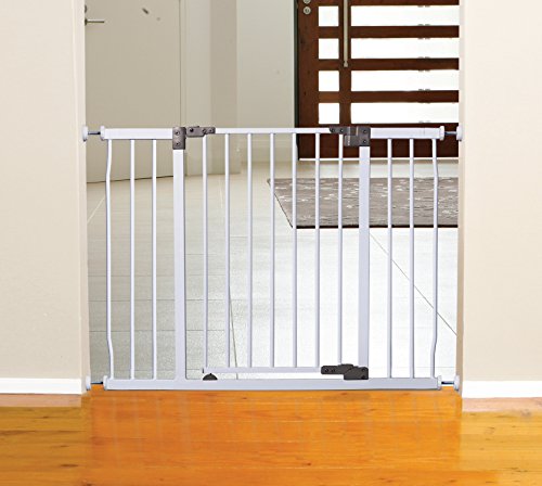 Dreambaby Liberty Extra-Wide Baby Safety Gate- with Smart Stay Open Feature - Fits Openings 39-42.5 inches Wide - White - Model L867