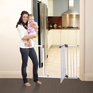 Dreambaby Liberty Extra-Wide Baby Safety Gate- with Smart Stay Open Feature - Fits Openings 39-42.5 inches Wide - White - Model L867