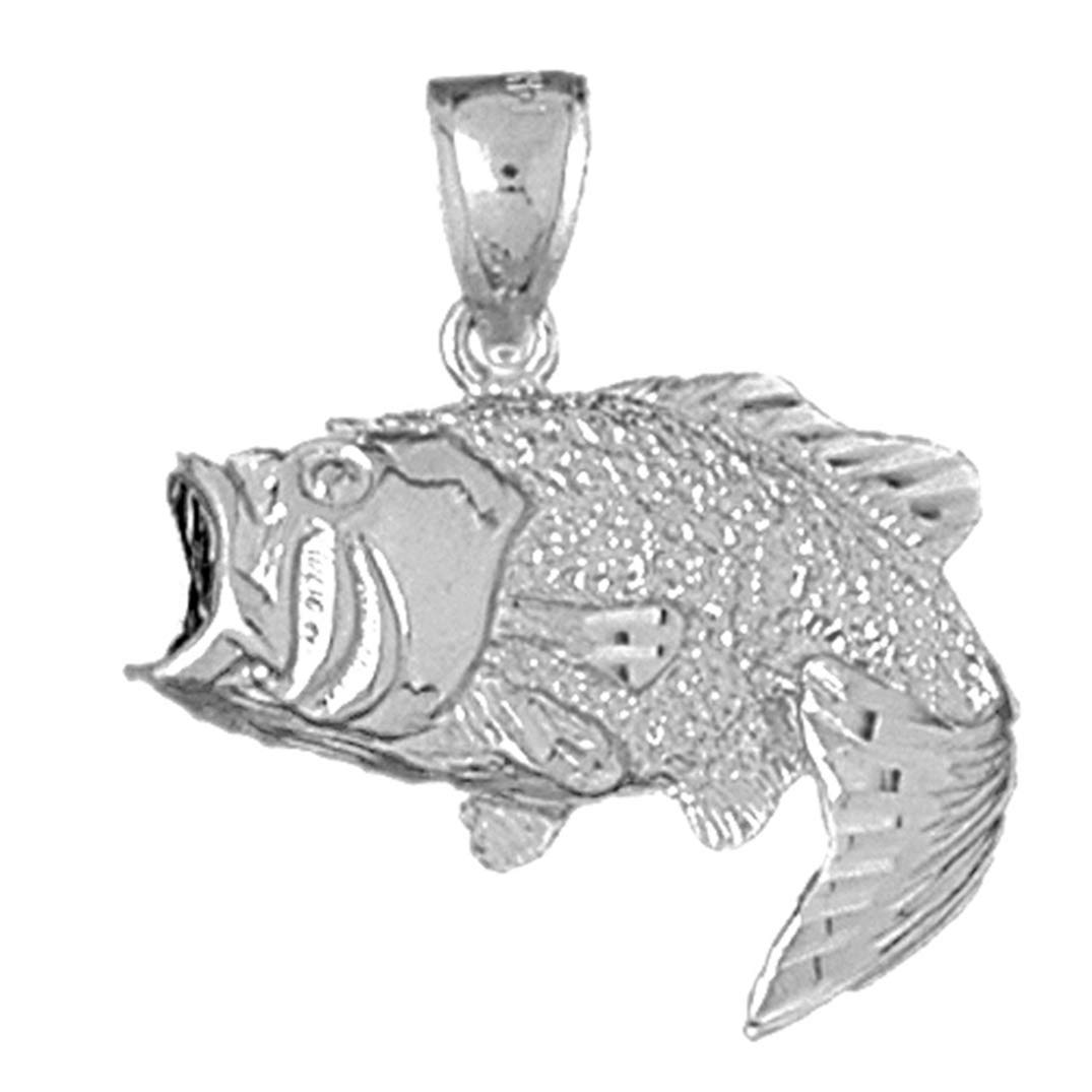 Jewels Obsession Bass Pendant | Sterling Silver 925 Bass Pendant - 27 mm