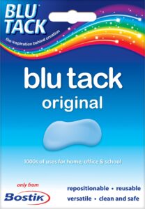 6 x bostik blu-tack original mastic putty adhesive non-toxic blue 60g ref 801103