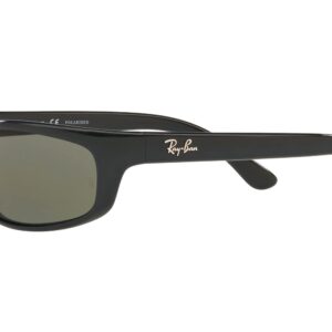 Ray-Ban Men's RB4115 Rectangular Sunglasses, Black/Polarized Green, 57 mm