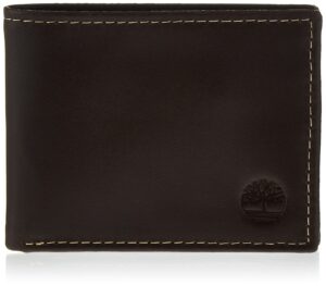 timberland mens sportz quad leather passcase wallet , dark brown, one size