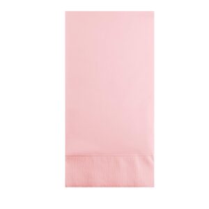 creative converting 192 count touch of color 3-ply guest paper napkins, classic pink