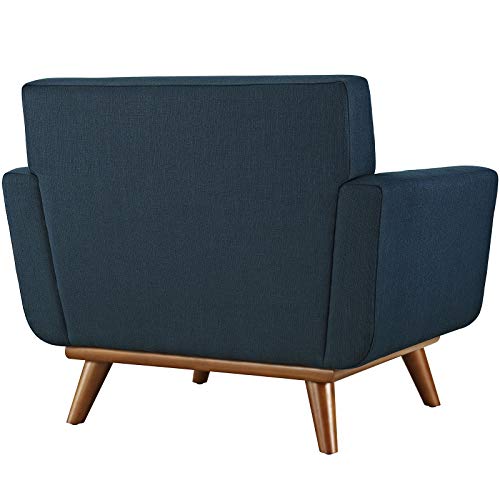 Modway Engage Mid-Century Modern Upholstered Fabric Accent Arm Lounge Chair in Azure, Armchair