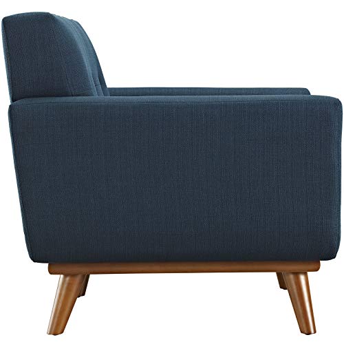 Modway Engage Mid-Century Modern Upholstered Fabric Accent Arm Lounge Chair in Azure, Armchair