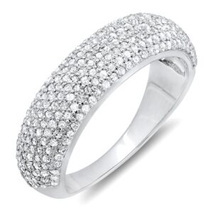 dazzlingrock collection 0.90 carat (ctw) 18k round diamond wedding band for women ring, white gold, size 7