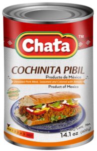 chata cochinita pibil can | shredded, annato seasoned pork meat | ready-to-eat | no preservatives | 14.1 ounce (pack of 1)