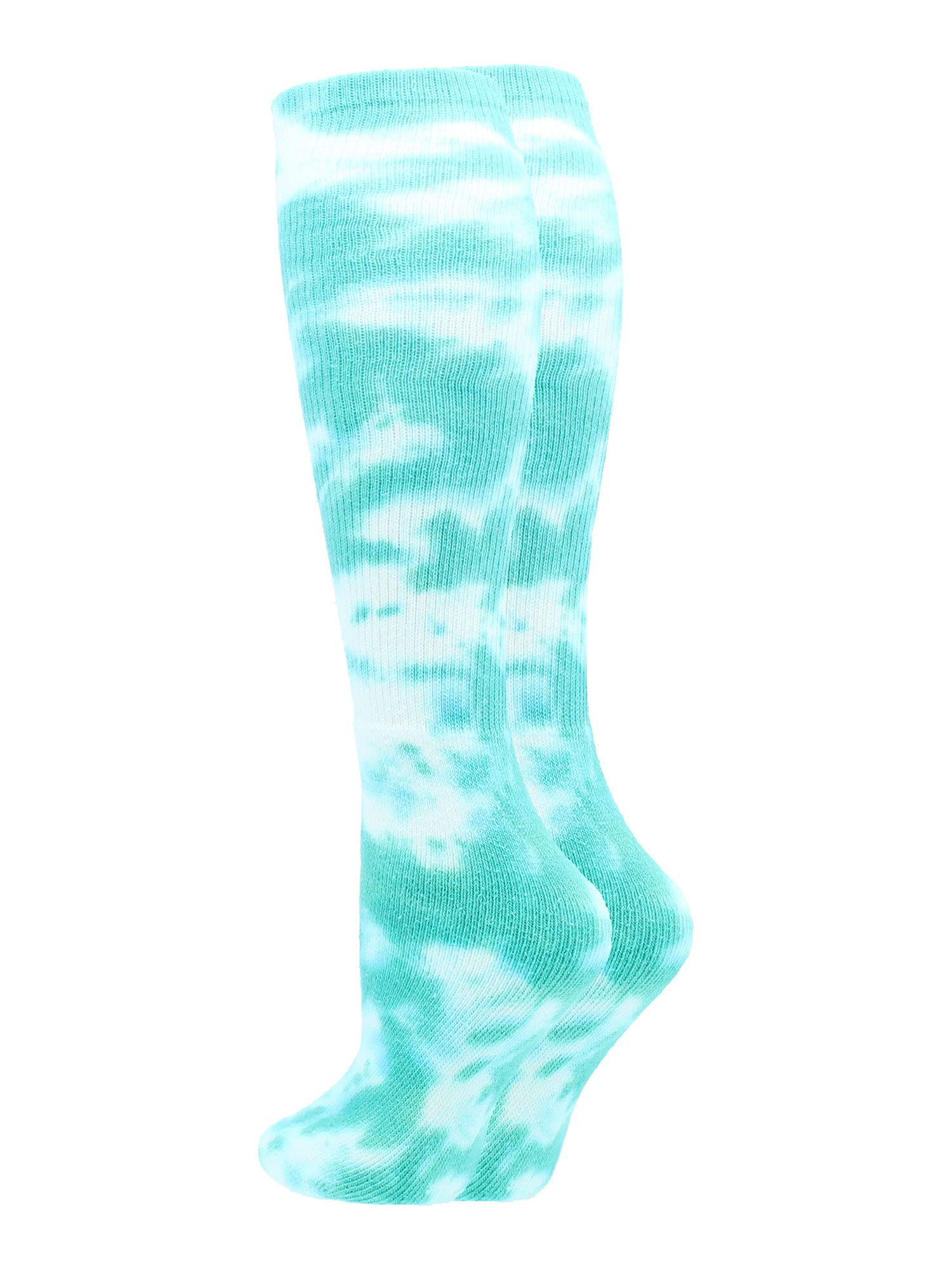 Tie Dye Multisport Tube Socks (Teal/White, Medium)