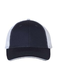 valucap - sandwich trucker cap - s102 - adjustable - navy/ white