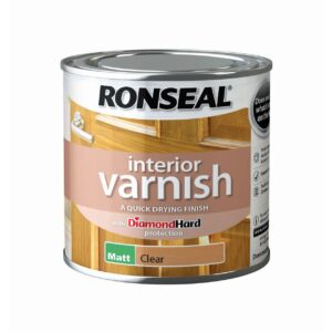 ronseal interior varnish matt 250ml, clear